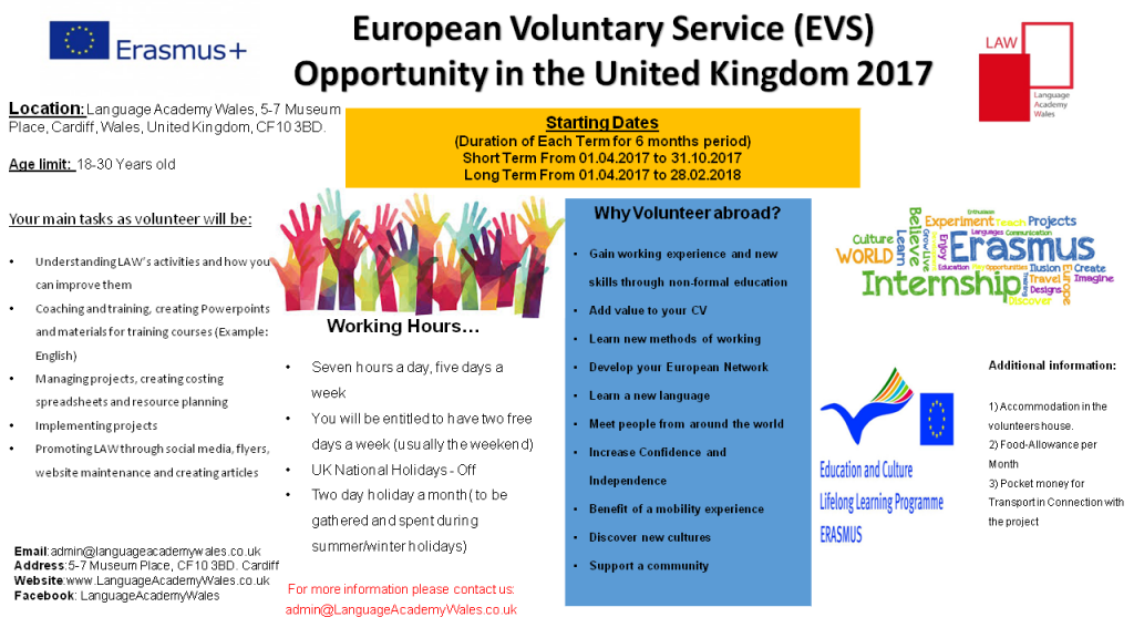 EVS Flyer Care - Language Academy Wales